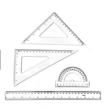 4in1 Ruler Protractor triangle Combo Set school supplies measurement ...