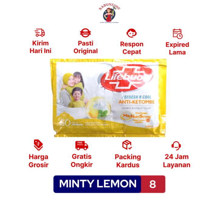 Shampoo Lifebuoy Lemon Anti Ketombe Refresh & Cool 8 ml Sachet Kuning ...