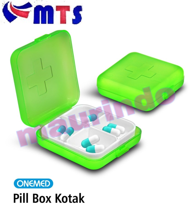 Onemed PILL BOX KOTAK Tempat Penyimpanan Obat 4 Section 4 Sekat Bagian ...