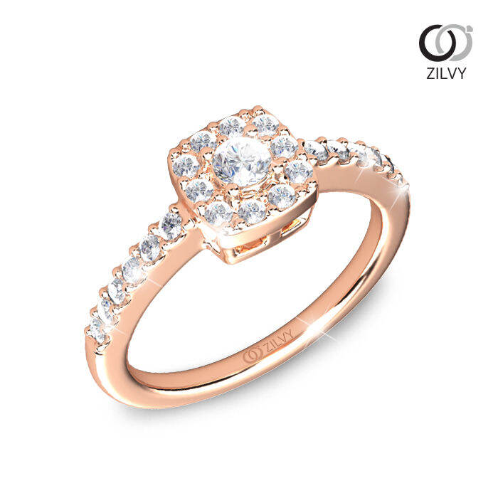Zilvy - แหวนหญิงเพชรน้ำร้อย 0.30 กะรัต (GR969) | Lazada.co.th