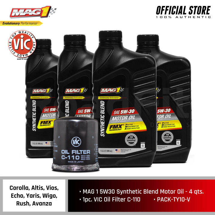 VIC Oil Filter C-110 + MAG 1 5W30 Synthetic Car Engine Oil PN#61652 Oil ...