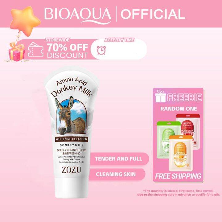 BIOAOUA Amino Acid Donkey Milk Whitening Facial Cleanser | Lazada PH