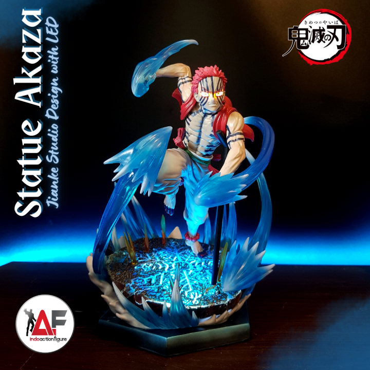 Statue Demon Slayer kimetsu no Yaiba Akaza JianKe studio design LED ...