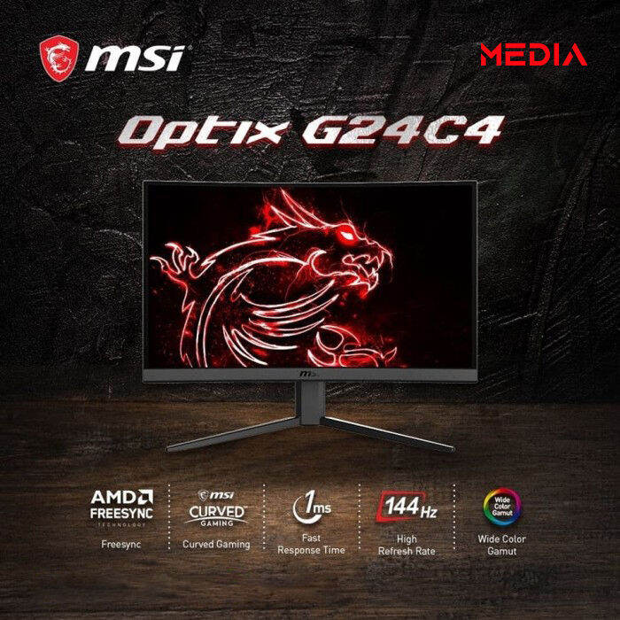 🎮 MSI Optix G24C4 จอโค้งสำหรับเกมมิ่ง 144Hz 1ms FHD 23.6" รับประกัน 3ปี ...
