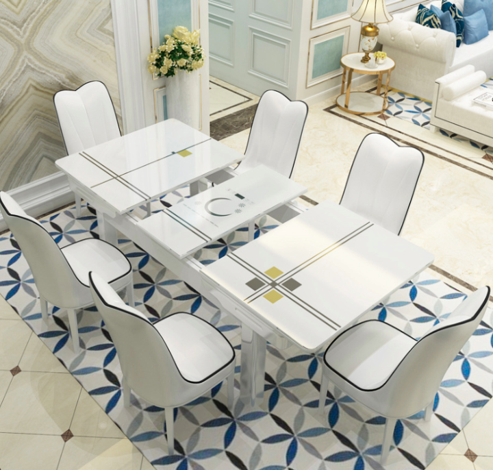 WITH 6 CHAIRs WHITE PUTIH Rectangle DINING TABLE MEJA MAKAN KERUSI ...