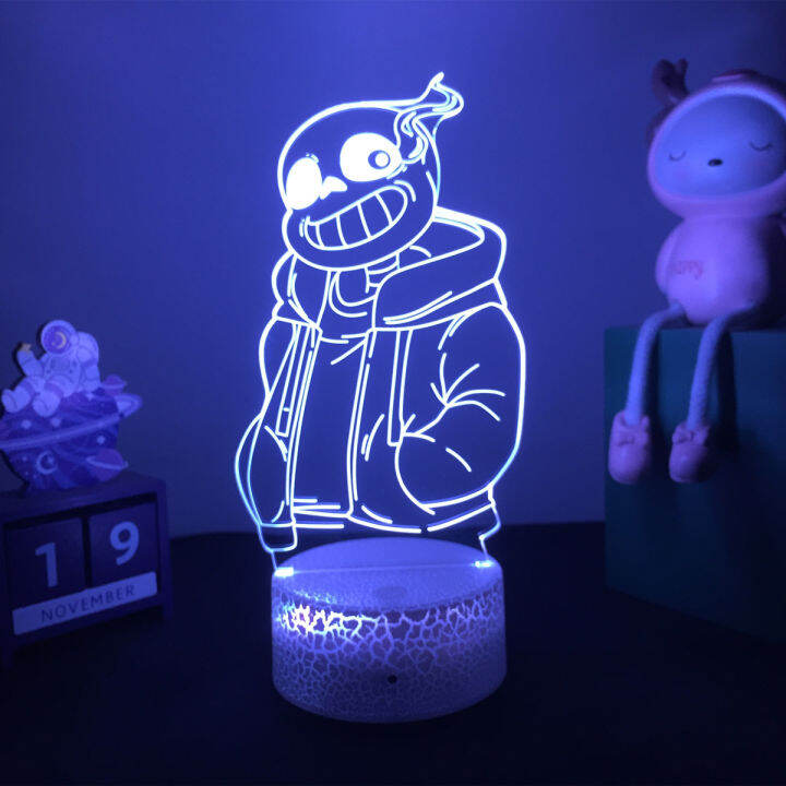 Led Night Light 16color 3D lamp Game Undertale Sans Figure Bedside Lamp ...