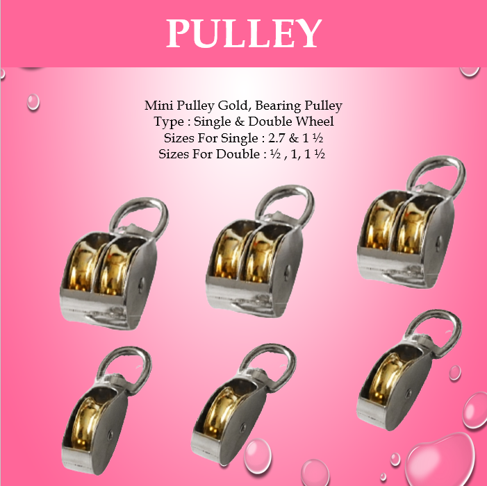 Hoisting Machine MINI PULLEY GOLD GALVANIZED SILVER,BEARING PULLEY ...