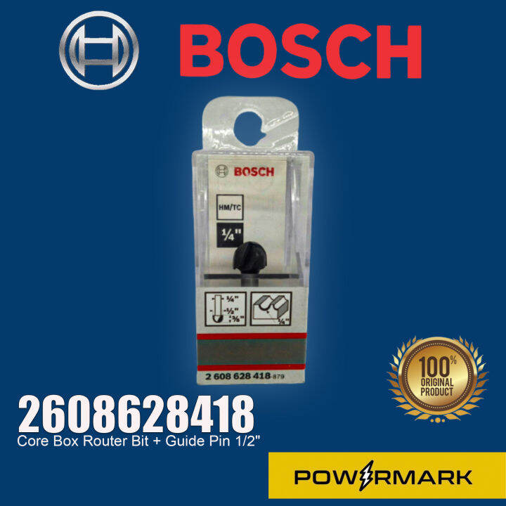 BOSCH 2608628418 Core Box Router Bit + Guide Pin 1/2" [POWERMARK | BAC ...