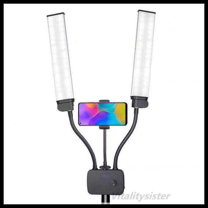 Flexible double-arm LED fill light dimmable beauty LED video light ...