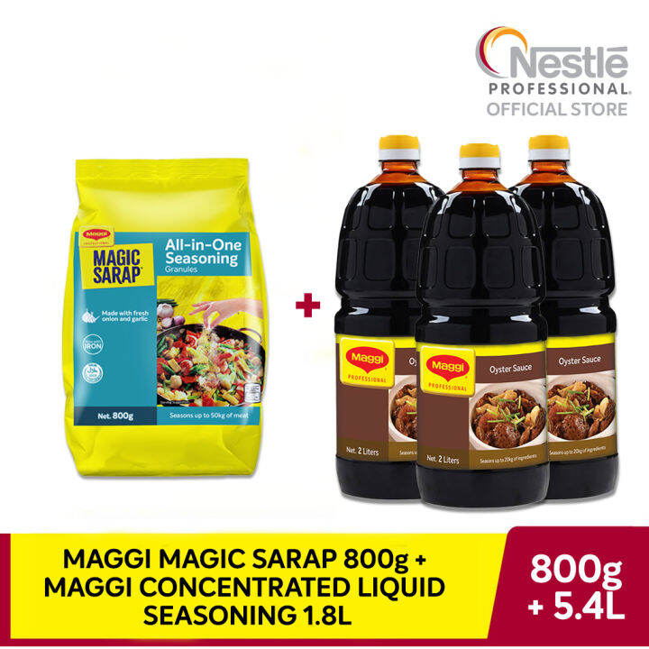 Buy 1 MAGGI Magic Sarap 800g + 3 MAGGI Oyster Sauce 2L | Lazada PH