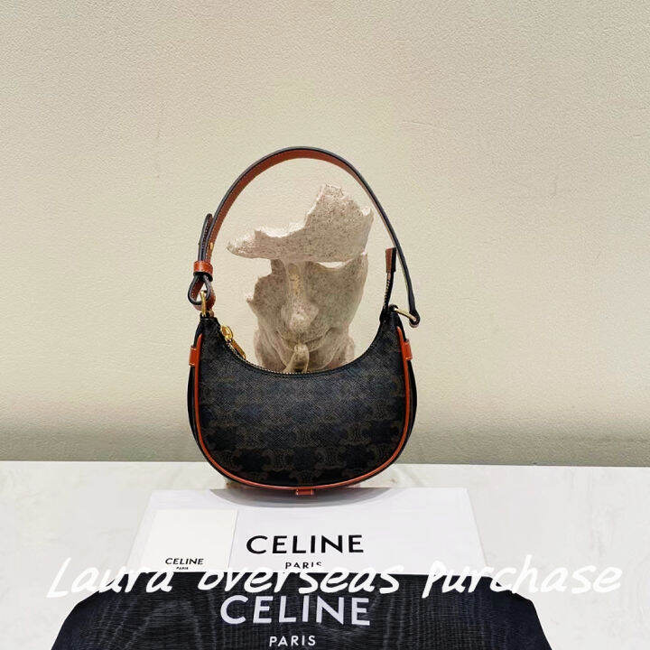 CELINE，MINI AVA IN TRIOMPHE CANVAS AND CALFSKIN，Shoulder Bags，handbag ...