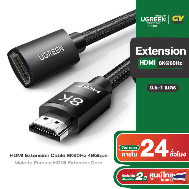 UGREEN รุ่น HD151 HDMI Extension Cable 8K 60Hz 48Gbps Male to Female ...