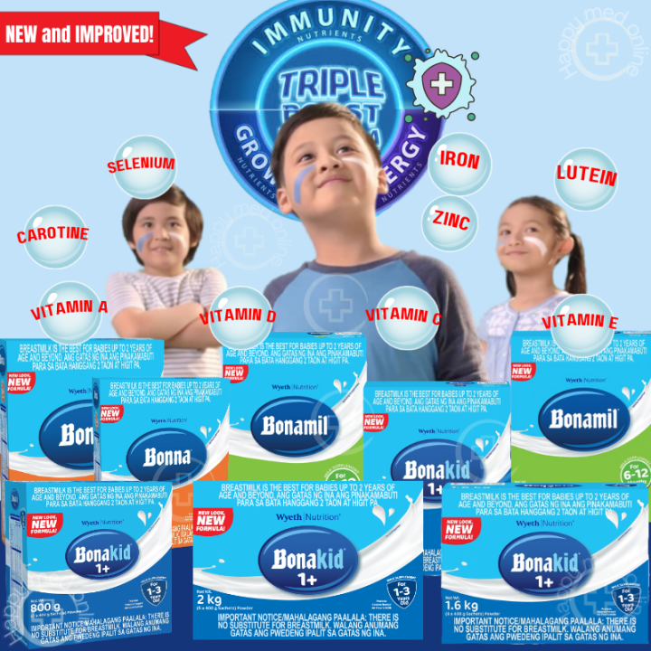 BONNA New Look New Formula Infant Baby Toddler Pre-schooler Milk BONNA 800g 1.2kg 2kg BONAMIL ...