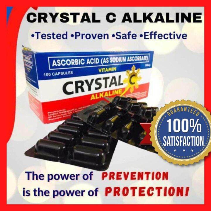AUTHENTIC CRYSTAL-C ALKALINE -SODIUM ASCORBATE VITAMIN C- 100 CAPSULES ...