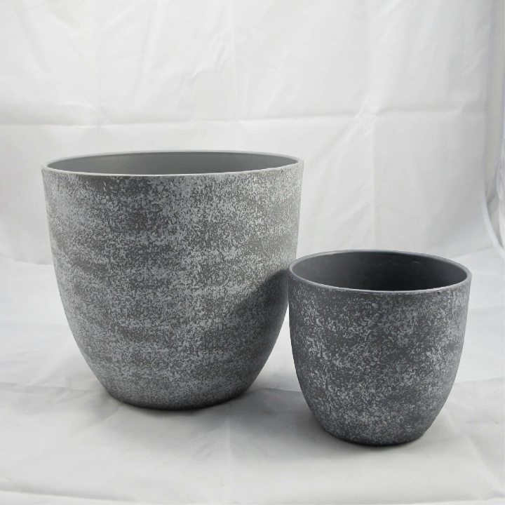 ELM Grey Cement Finish Melamine Pot | Joy of Living MNL | Lazada PH