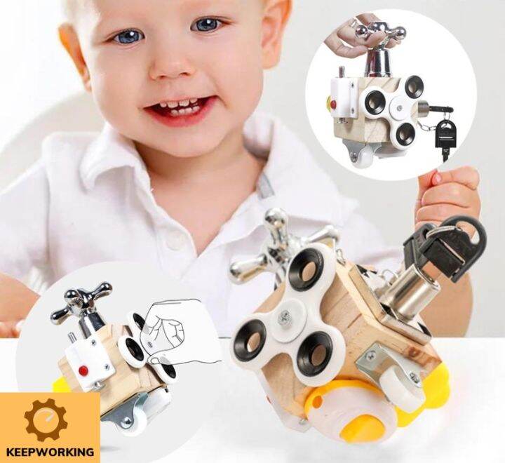 Keep Working For Toddlers Busy Cube Busy Block Montessori Unlock Toy ...
