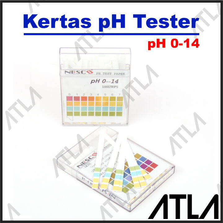 Kertas pH Tester Paper Lakmus Nesco Indikator Air Test Strip 0-14 Merck ...
