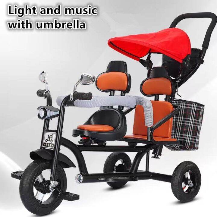 With umbrella Two seats tricycle twins double Two people bicycles ...
