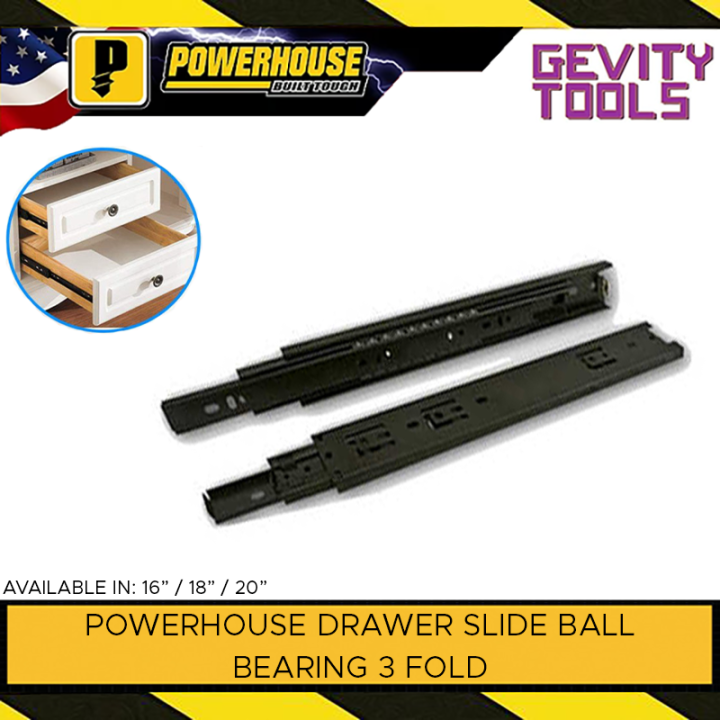 POWERHOUSE DRAWER SLIDE BALL BEARING 3-FOLD | Lazada PH