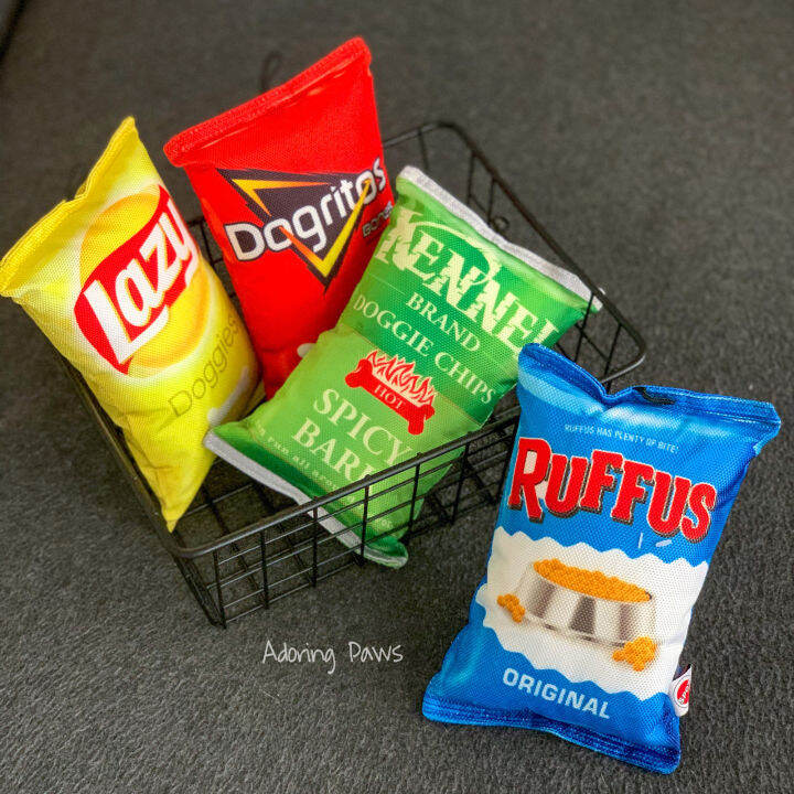 Squeaky Doggie Lays Ruffles Doritos Kettle Potato Chips Packet Snack ...