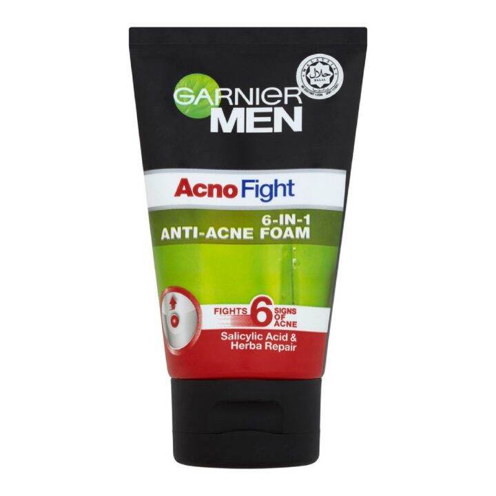 Garnier Men Acno Fight 6-in-1 Anti-Acne Foam (50ml) | Lazada