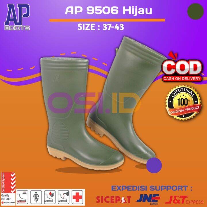 OSI.ID Sepatu Boot Tinggi AP BOOTS AP 9506 HIJAU KARET KEBUN PETANI ...