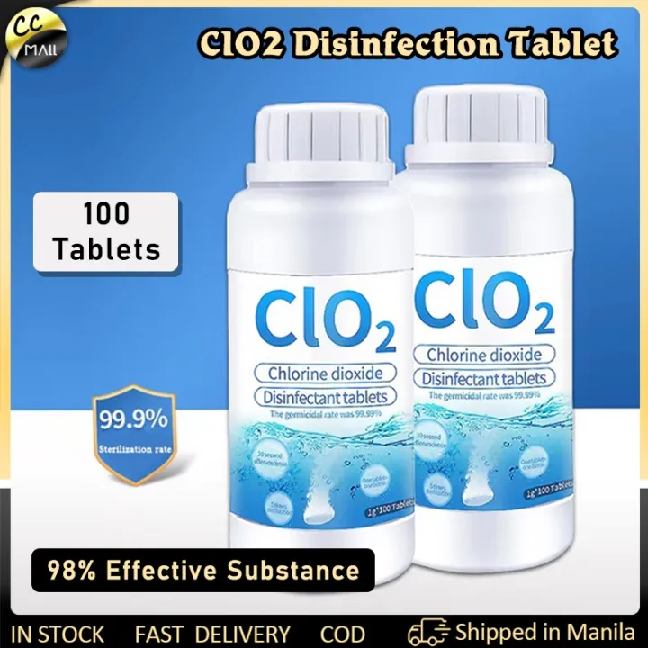 NEW 100pcsbottle CIO2 Chlorine Dioxide Disinfectant Tablet Effervescent ...