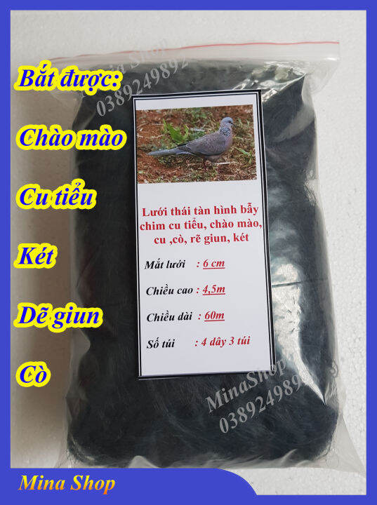 lưới bẫy chim lưới tàn hình lưới 6 phân 60m bắt chim chào mào chim cu ...