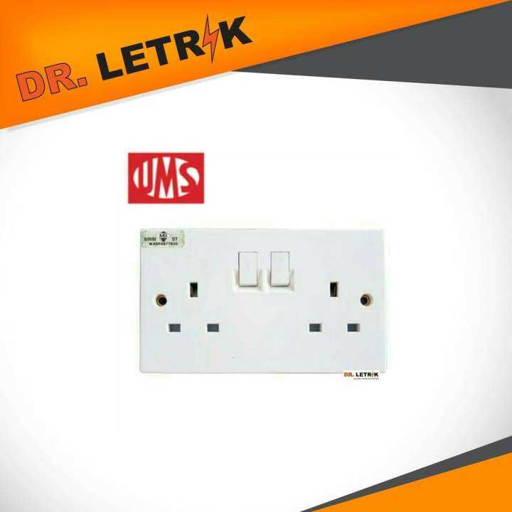 2Gang Double UMS 13A Switch Socket 3Pin Wall Socket With SIRIM PVC | Lazada