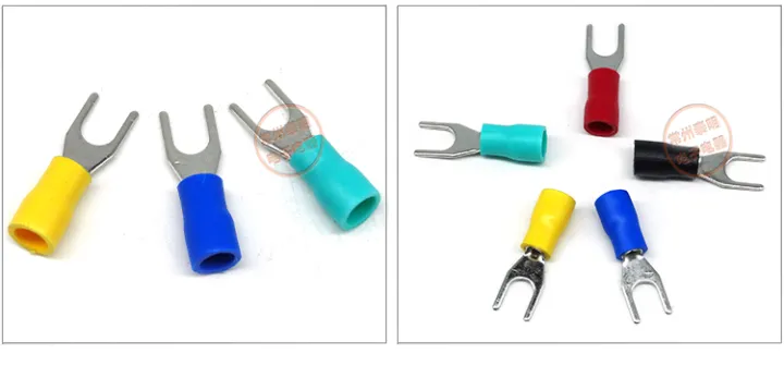 Fishbone-shaped open insulated terminal cold-pressed terminal copper nose terminal lug SV1.25-4 ...