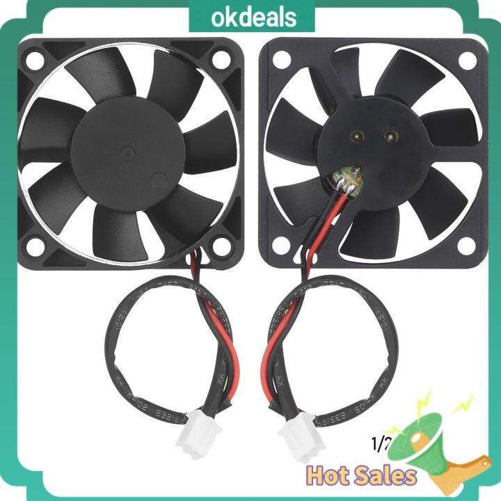 OKDEALS 1/2pcs with PC 2-pin 50mm x 10mm DC Brushless Fan CPU System ...
