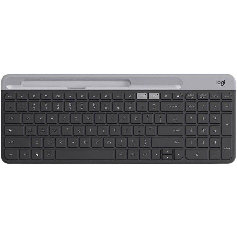 Logitech K580 Slim Multi-Device Wireless Keyboard for Windows- Bluetooth/USB Receiver Easy ...