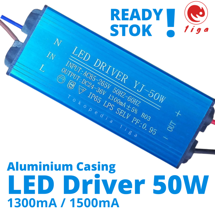 COD LED Driver 50W 1300mA 1500mA Casing Aluminium Trafo Travo Balas HPL 50W 50 Watt | Lazada ...