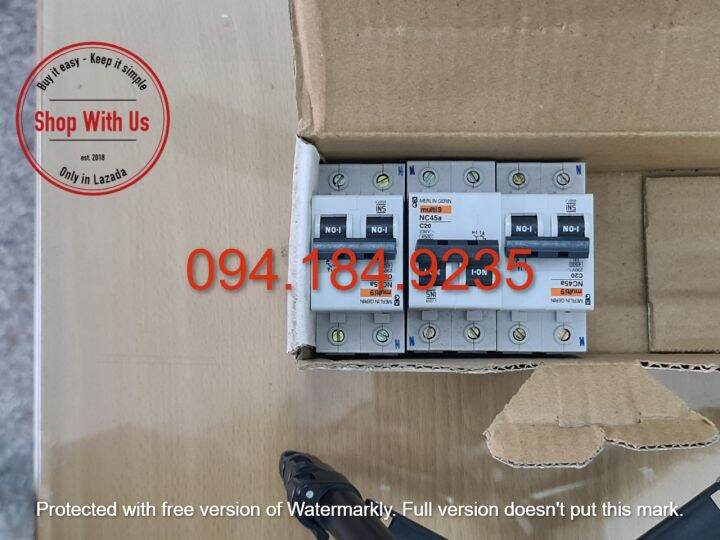 Schneider - Merlin Gerin - Multi9 - Cầu dao tự động aptomat NC45N C20 1P+N - Automat 1P+N 20A 4 ...