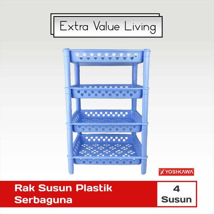 YOSHIKAWA Rak Susun Plastik Serbaguna 4 Susun Rak Dapur R-0130-4 ...