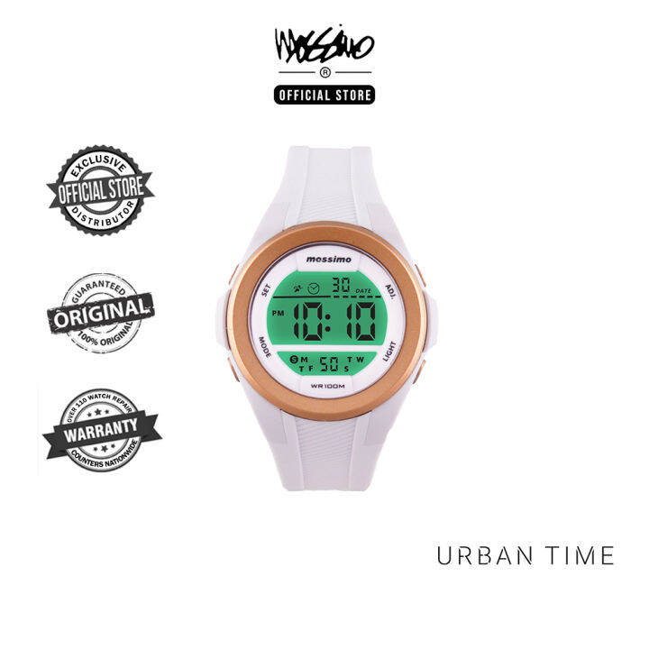 Mossimo Paula White Rubber Strap Digital Watch MS-1815L-WHT | Lazada PH