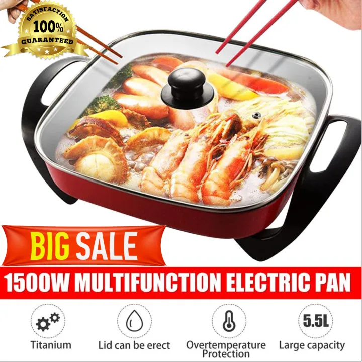 220V Household Electric Multi Cooking Non-Stick Square Cooking Pot ...