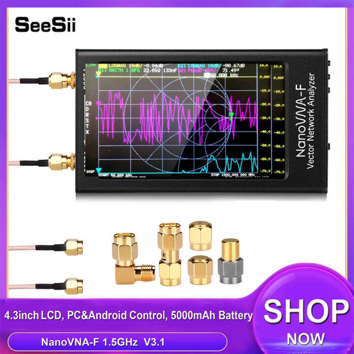 SeeSii NanoVNA-F Vector Network Antenna Analyzer, 4.3 Inch IPS LCD VNA HF VHF UHF NanoVNA ...