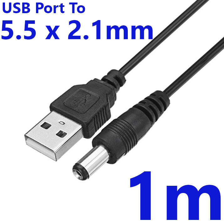 สาย USB to DC USB Port To 5.5 x 2.1mm 5V DC Barrel Jack Power Cable ...