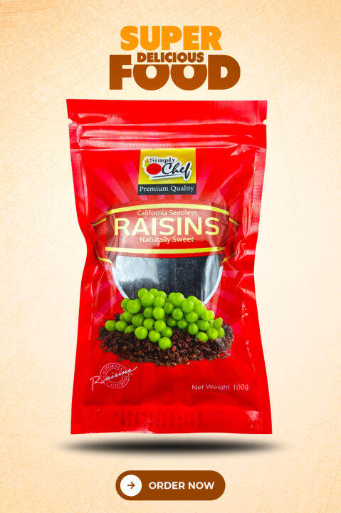Simply Chef California Seedless Raisins naturally Sweet (100g-200g ...