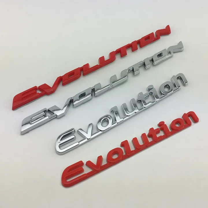 EVOLUTION Letter emblem for Mitsubishi lancer EVO Rear logo Car back ...