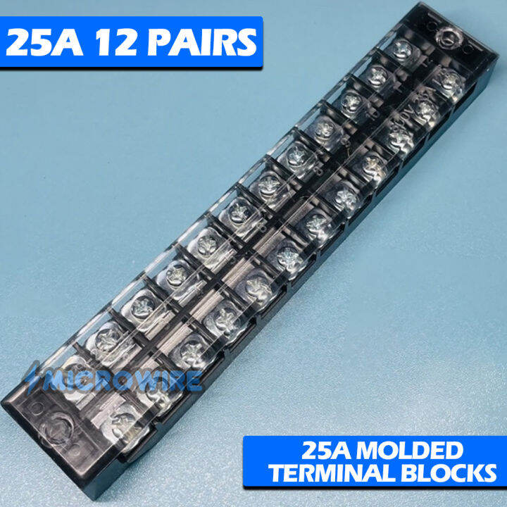 25A Terminal Block Molded Type Electrical TB-2512 25A 600V 12 PIN ...