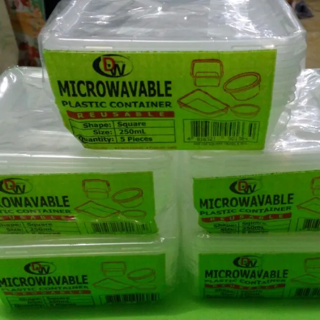 Microwaveable Square Container 250ml 5pcs/pack | Lazada PH
