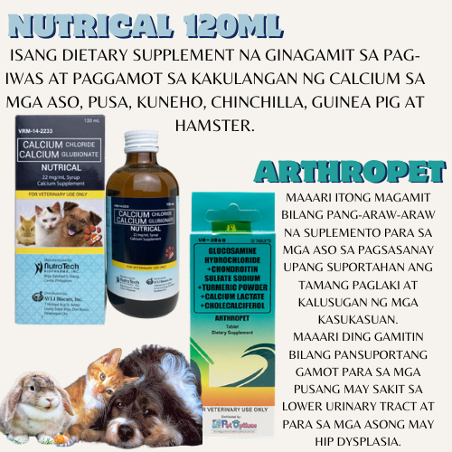 [G&G AGRIVET] NUTRICAL 120ML / ARTHROPET 30 TABLETS / FOR YOUR PETS | Lazada PH