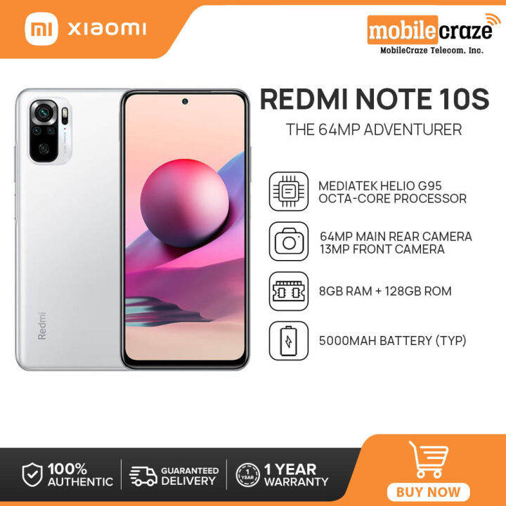 Xiaomi Redmi Note 10S | 8GB RAM + 128GB ROM | 5000mAh Battery | 64MP Quad Camera | 6.43” AMOLED ...