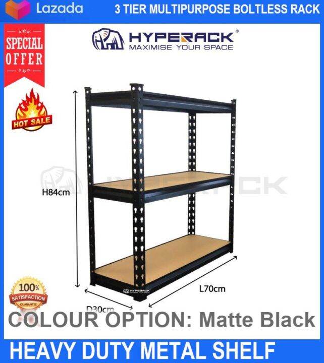 3 Tier Multipurpose Boltless Rack Heavy Duty Metal Rack Shelf Kitchen ...