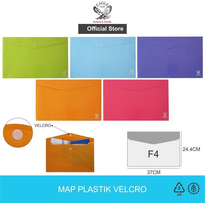 EAGLE Map Plastik Kancing Opaque Velcro F4 (Folio) / Map Plastik ...