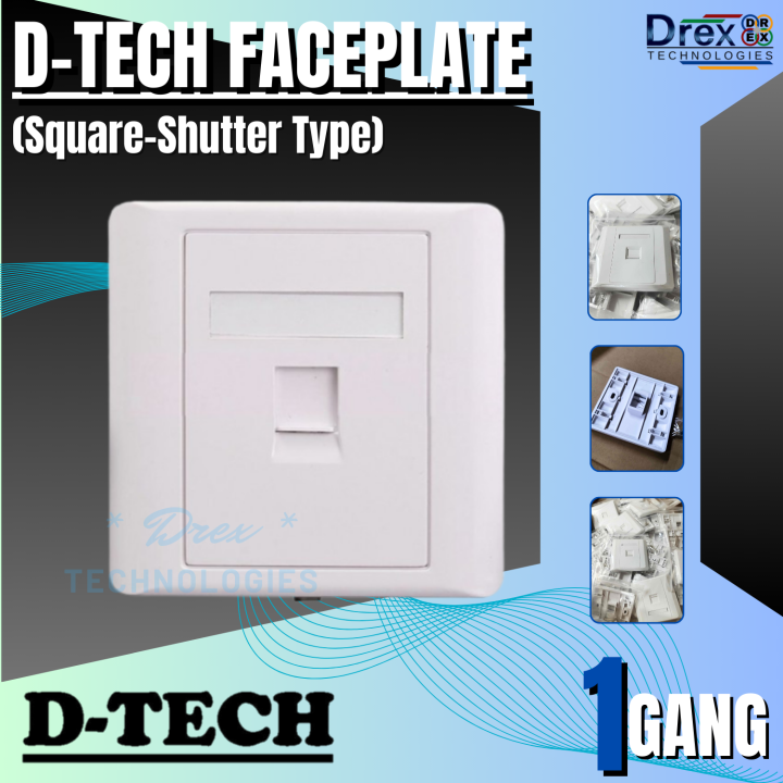 D-Tech Faceplate Simplex/1-gang Square Shutter Type | Lazada PH