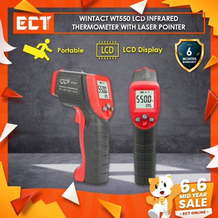 Wintact WT550 LCD Infrared Thermometer with Laser Pointer for Object Measurement (-50~550℃) | Lazada
