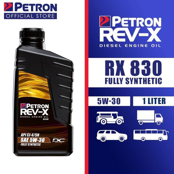 Petron Rev-X RX830 Fully Synthetic Diesel Engine Oil SAE 5W-30 (1 Liter ...